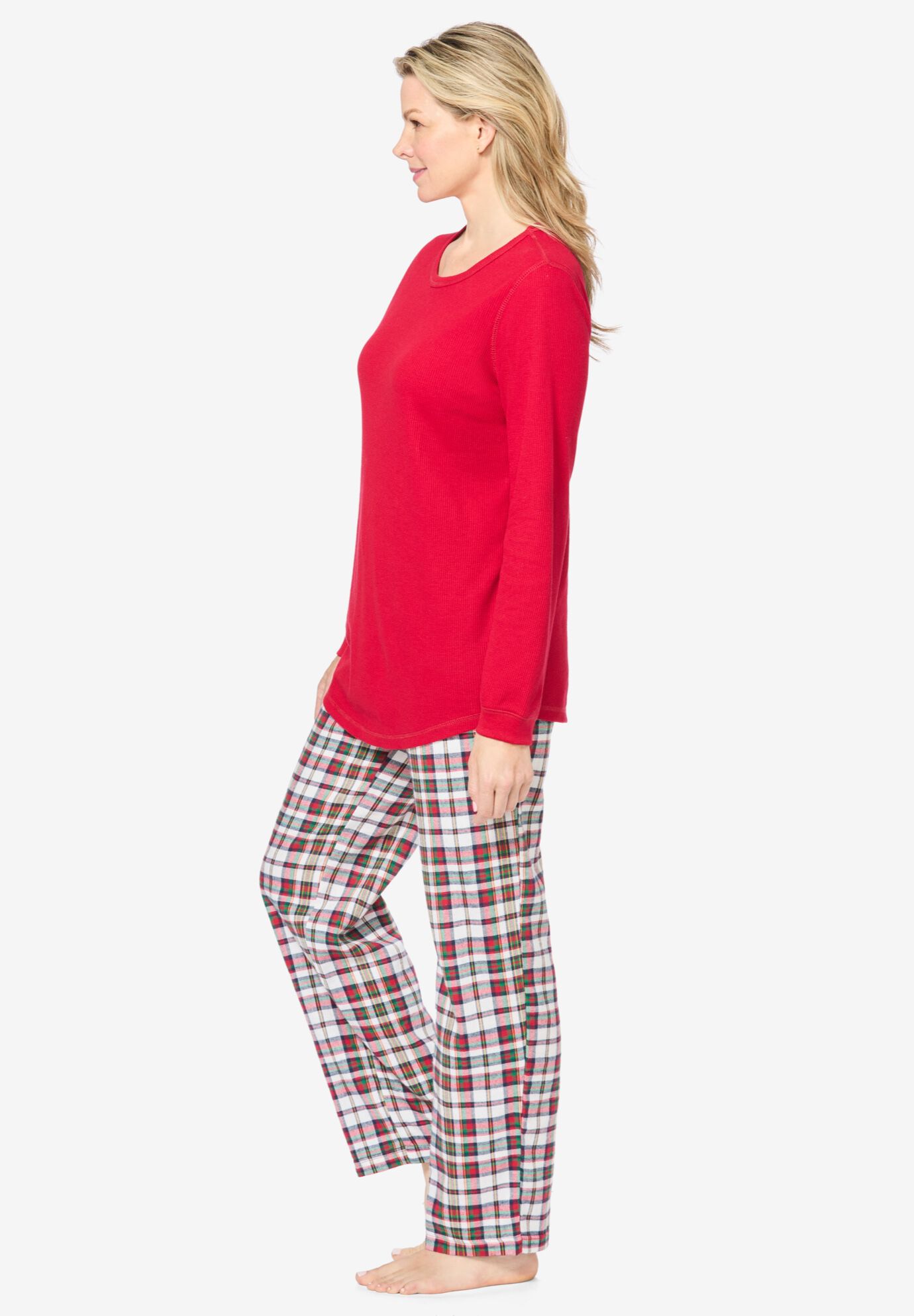 Fashionable Thermal PJ Set, Multi Plaid | Roaman's