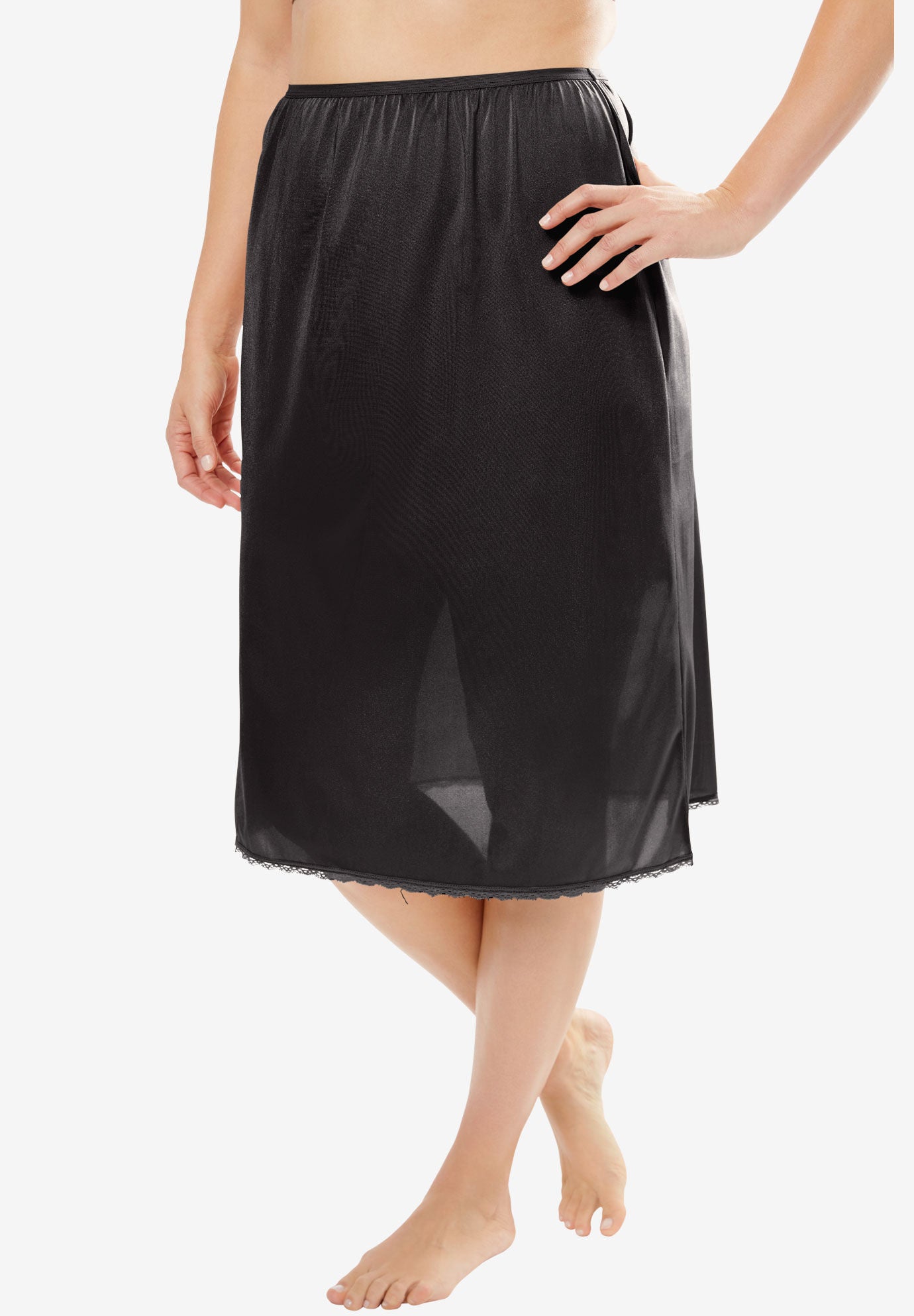 Fashionable Half Slip 25" 2-Pack, Black | Roaman's