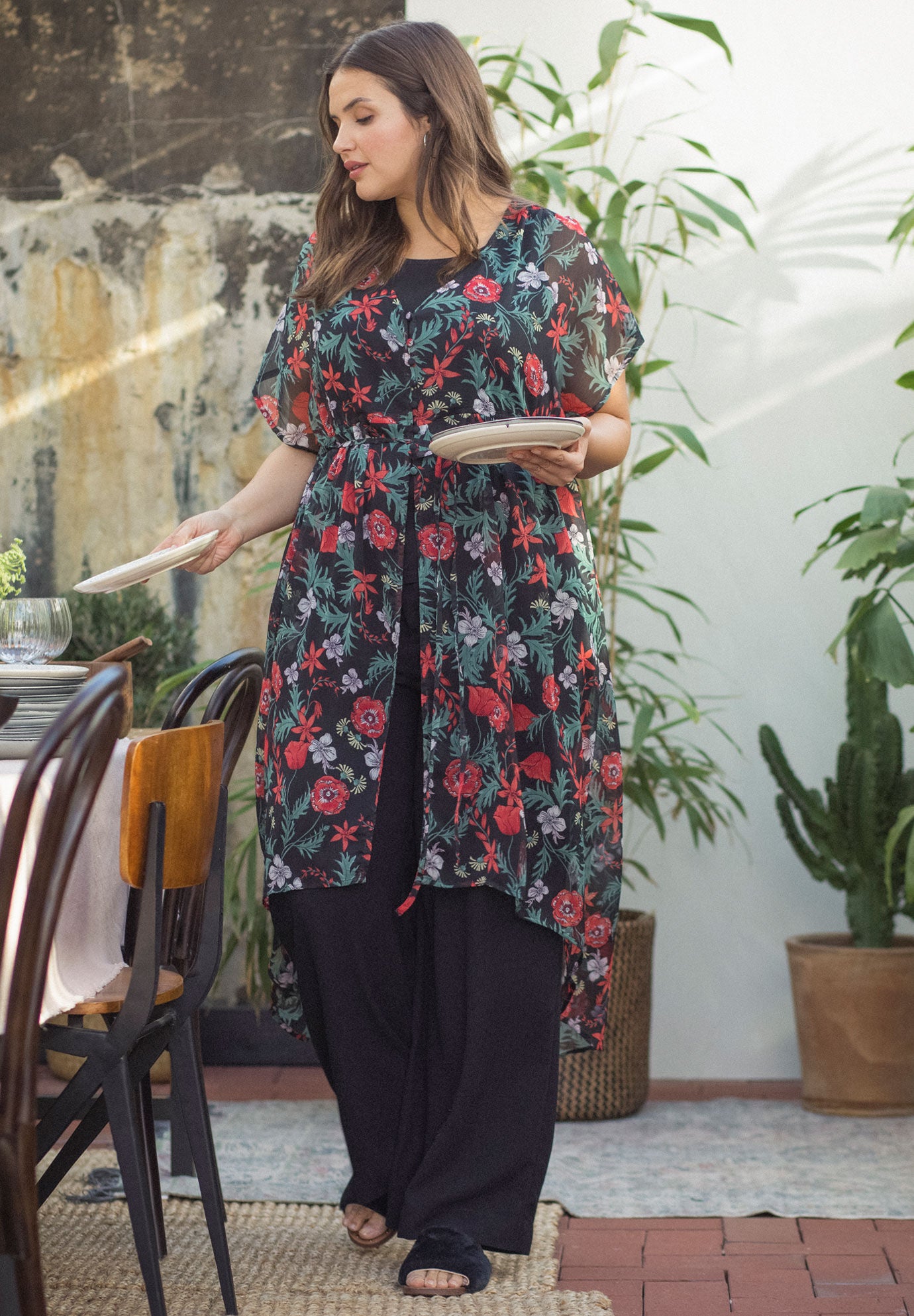 Fashionable Sheer Empire-Waist Tunic | Roaman's