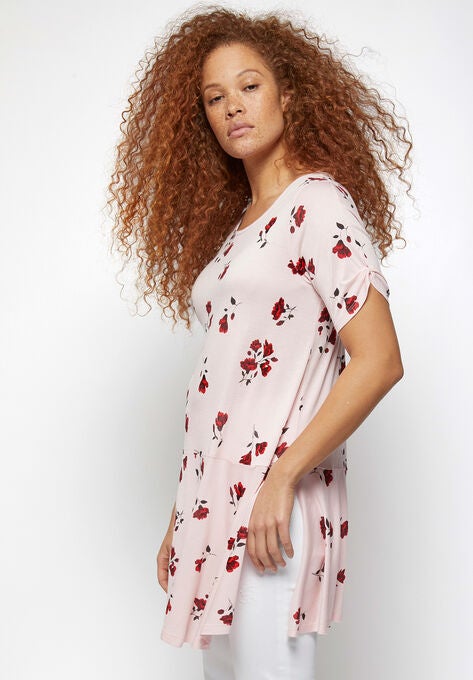 Tie-Sleeve Ultimate Tunic with High-Low Hem | Roaman's