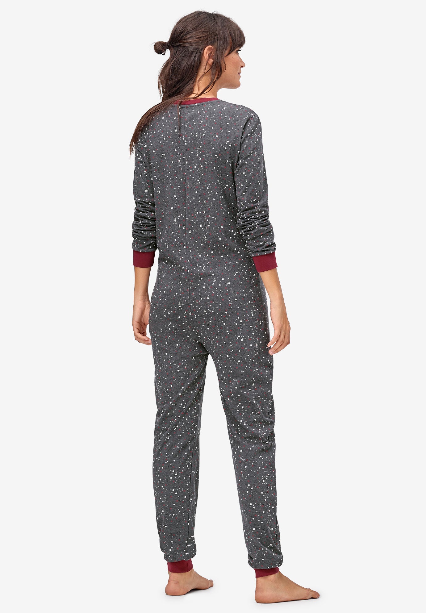 Fashionable Henley One-piece Pajamas | Roaman's