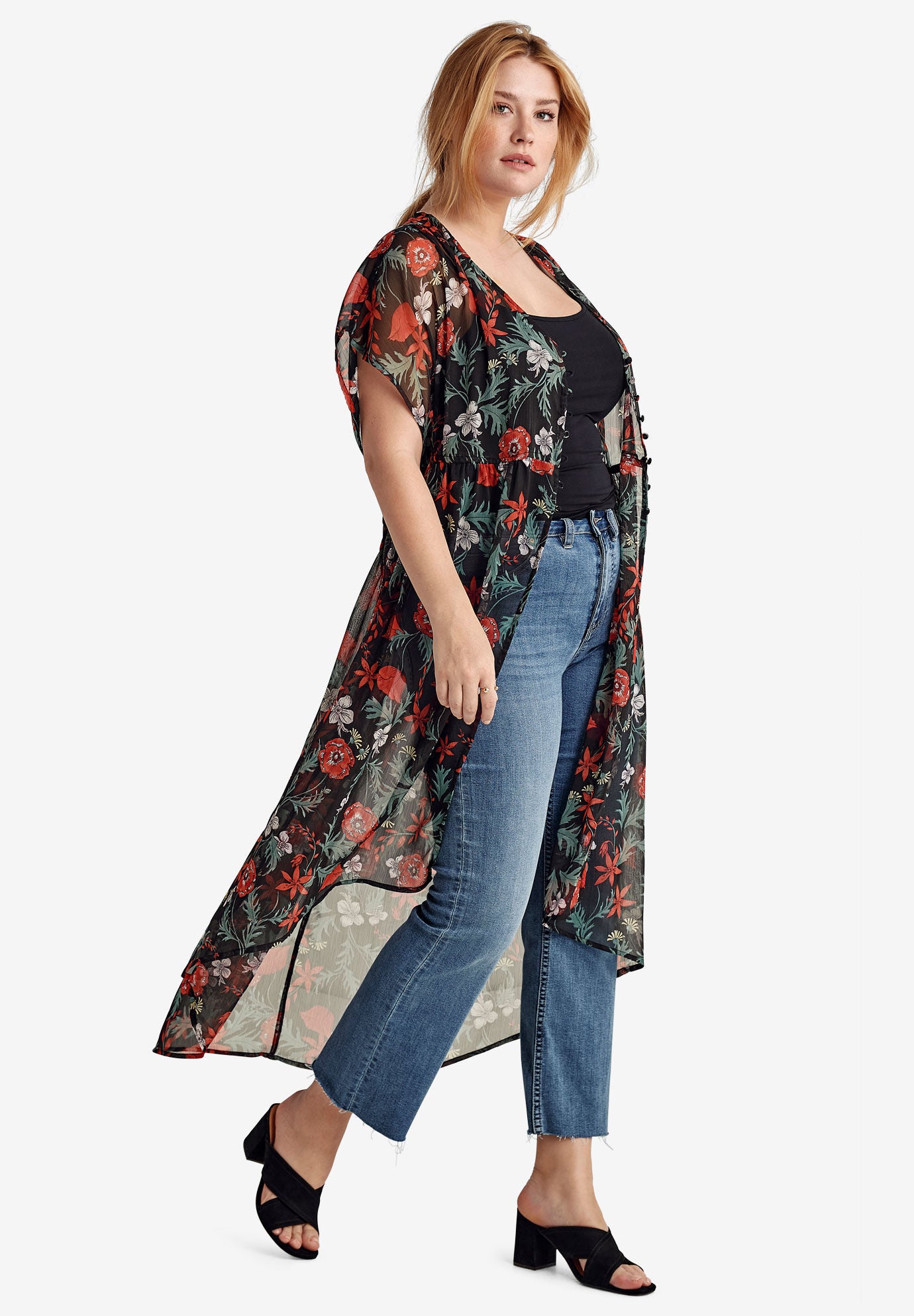 Fashionable Sheer Empire-Waist Tunic | Roaman's
