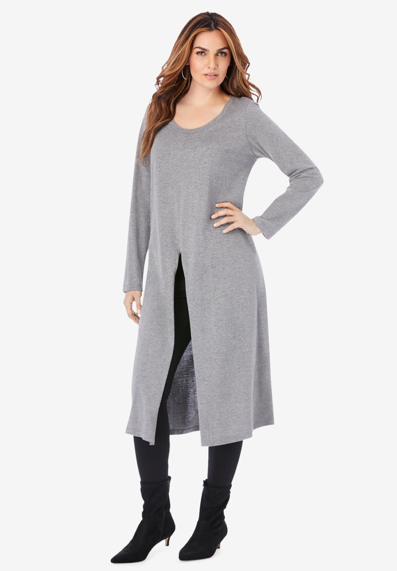 Fashionable Front-Slit Ultra Femme Tunic, 4278677 | Roaman's