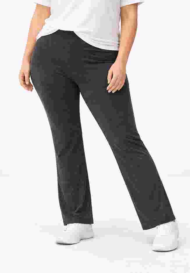 Fashionable Knit Bootcut Leggings, Heather Charcoal | Roaman's