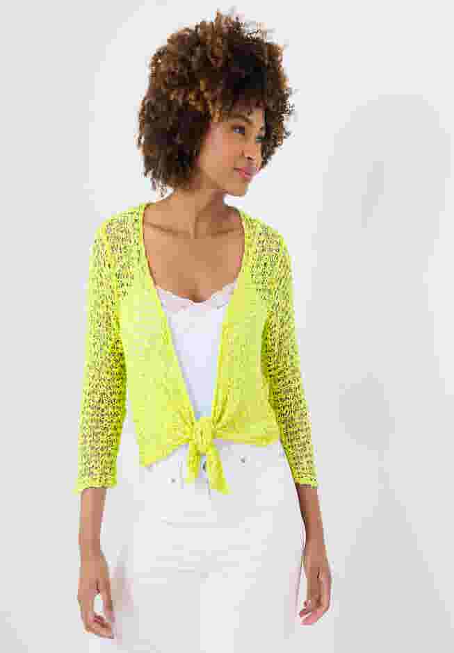 Popcorn Knit Tie Front Shrug | Roaman's