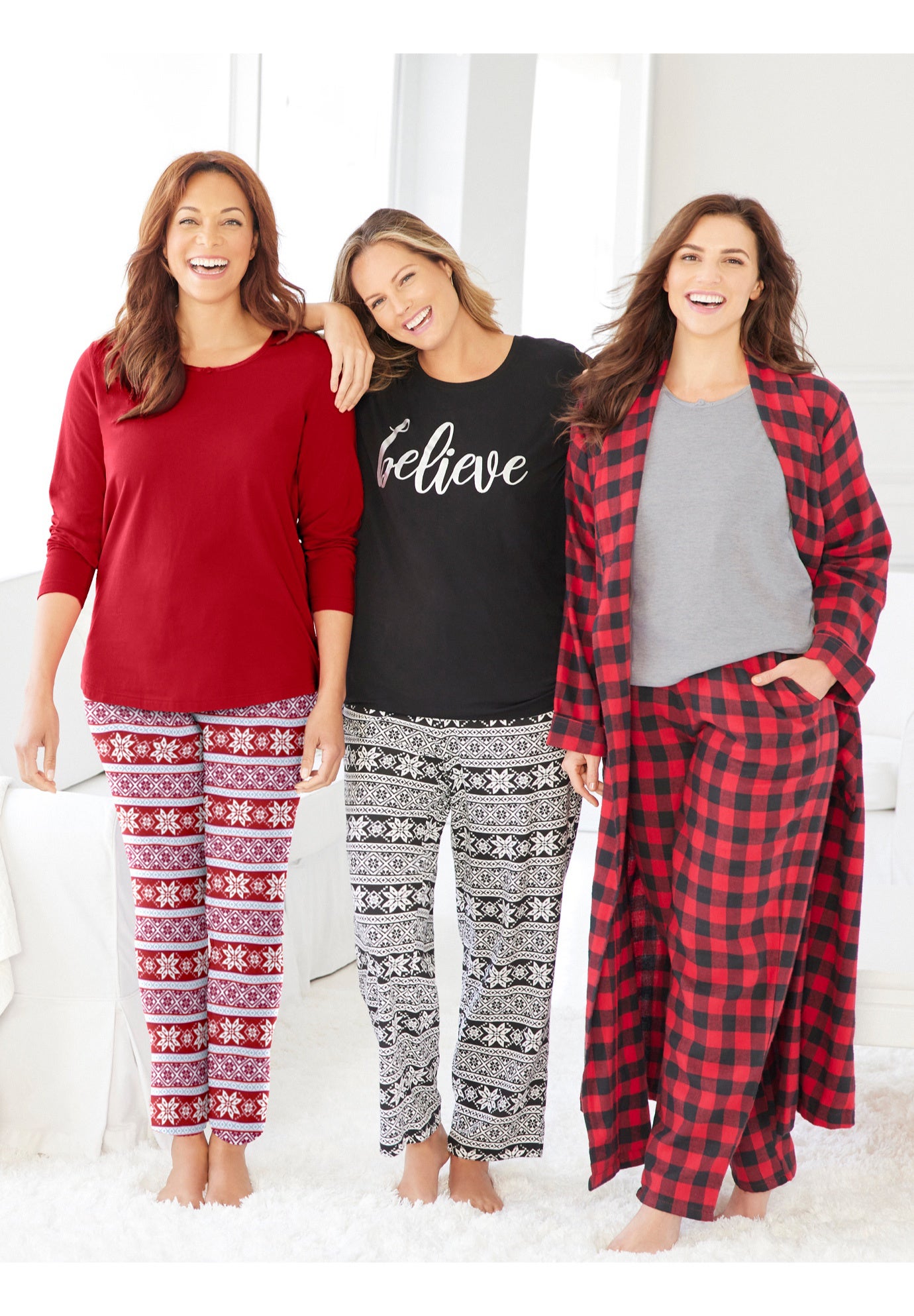 Fashionable Long Flannel Robe, Slate Plaid | Roaman's