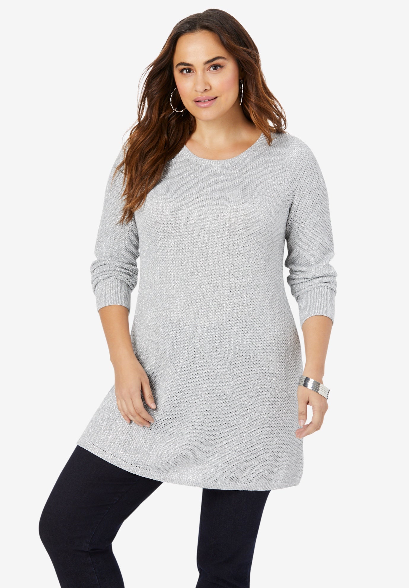 Fashionable Shimmer Sweater | Roaman's