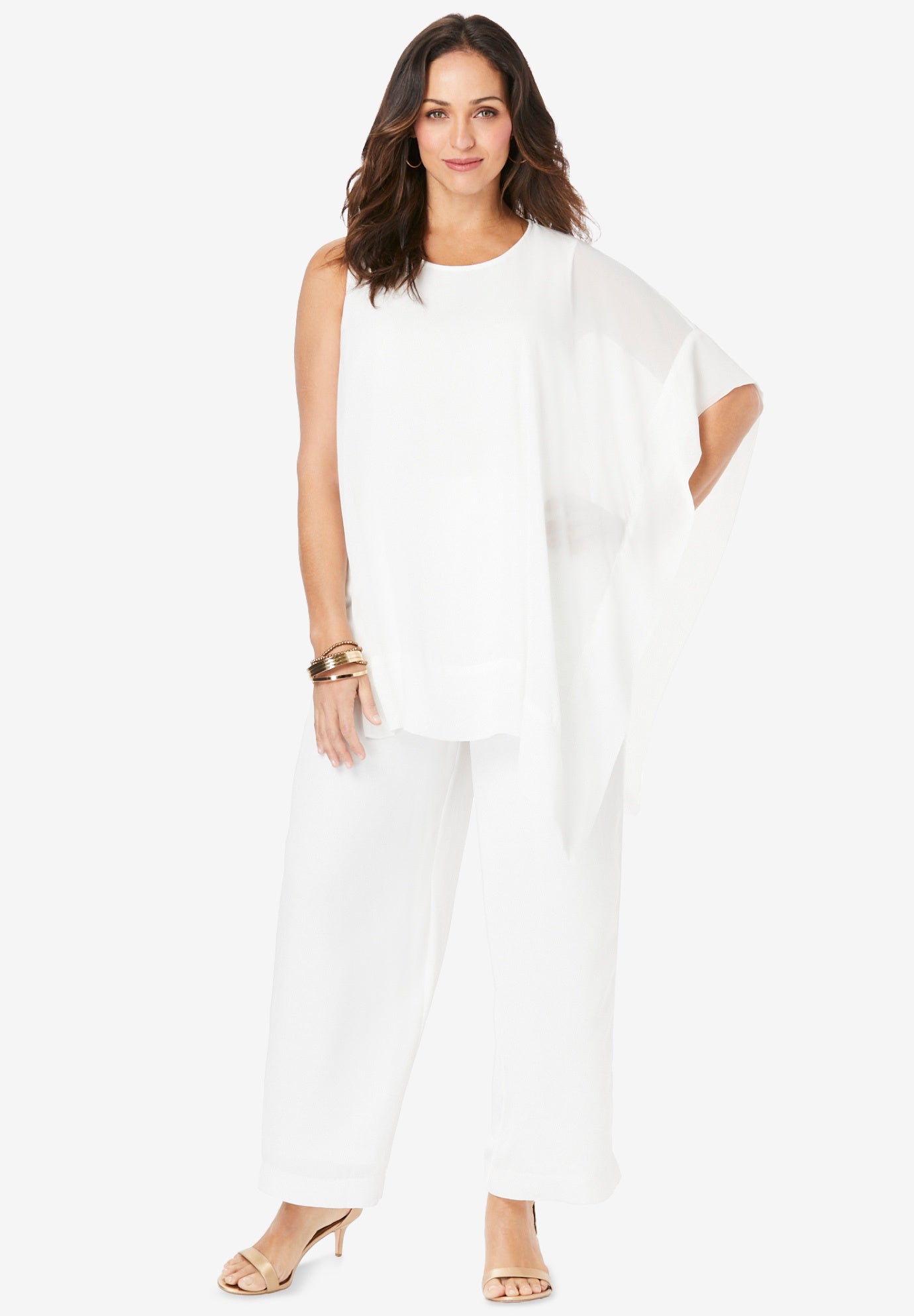 Fashionable 2-Piece Pant Set, Black | Roaman's