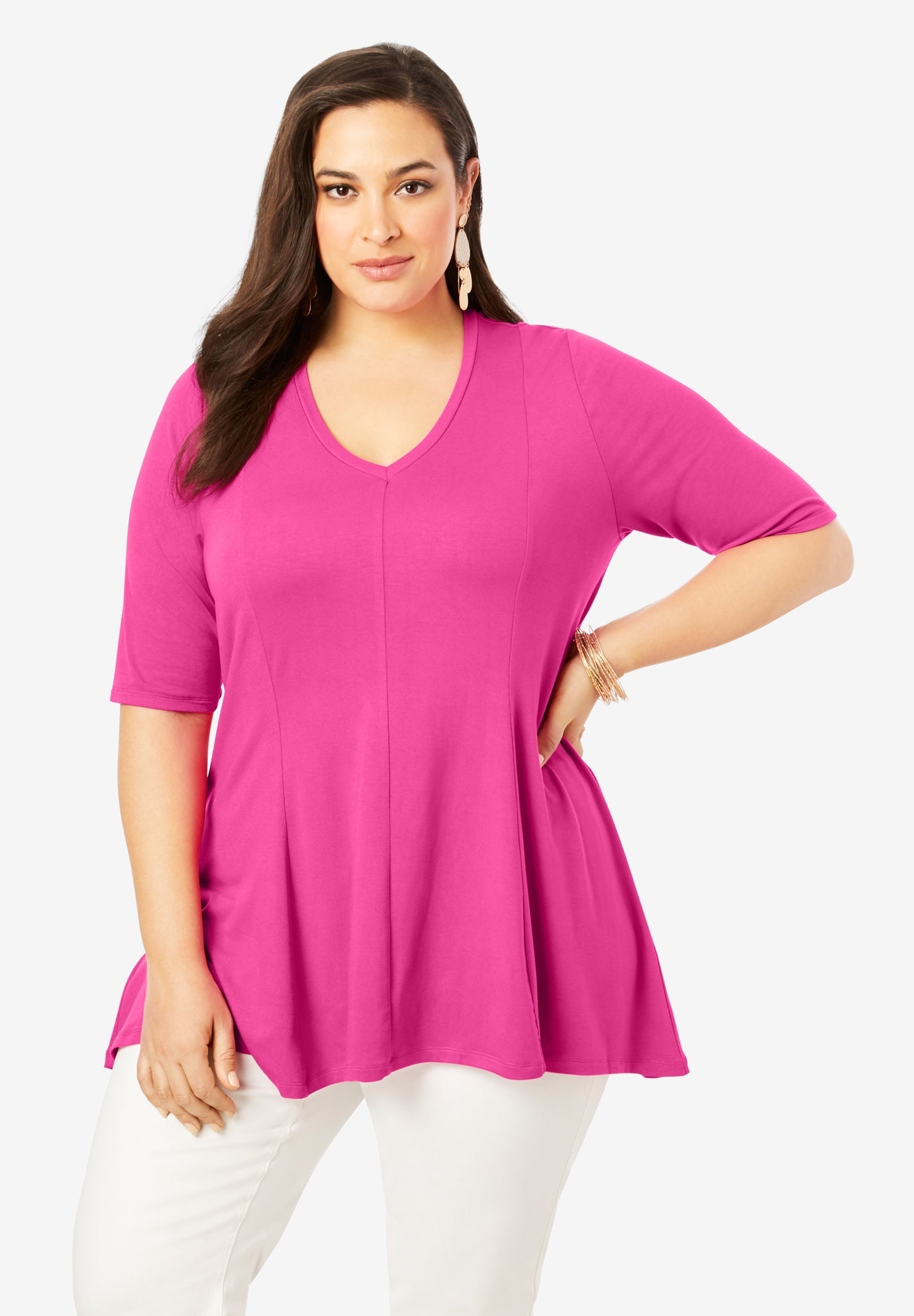 Fit & Flare Tunic| Plus Size Tunics | Roaman's
