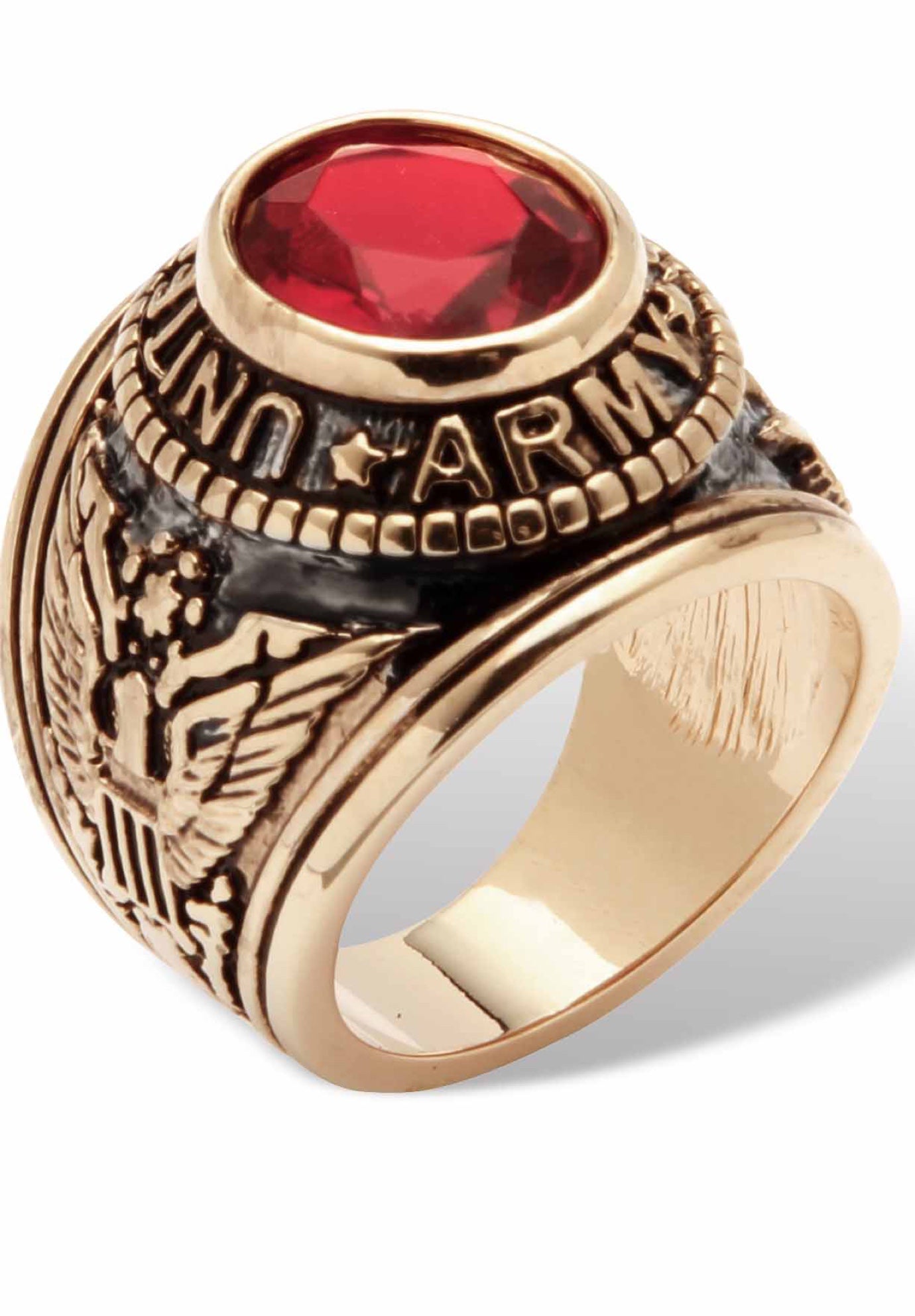 Gold-Plated Ruby United States Army Ring | Roaman's