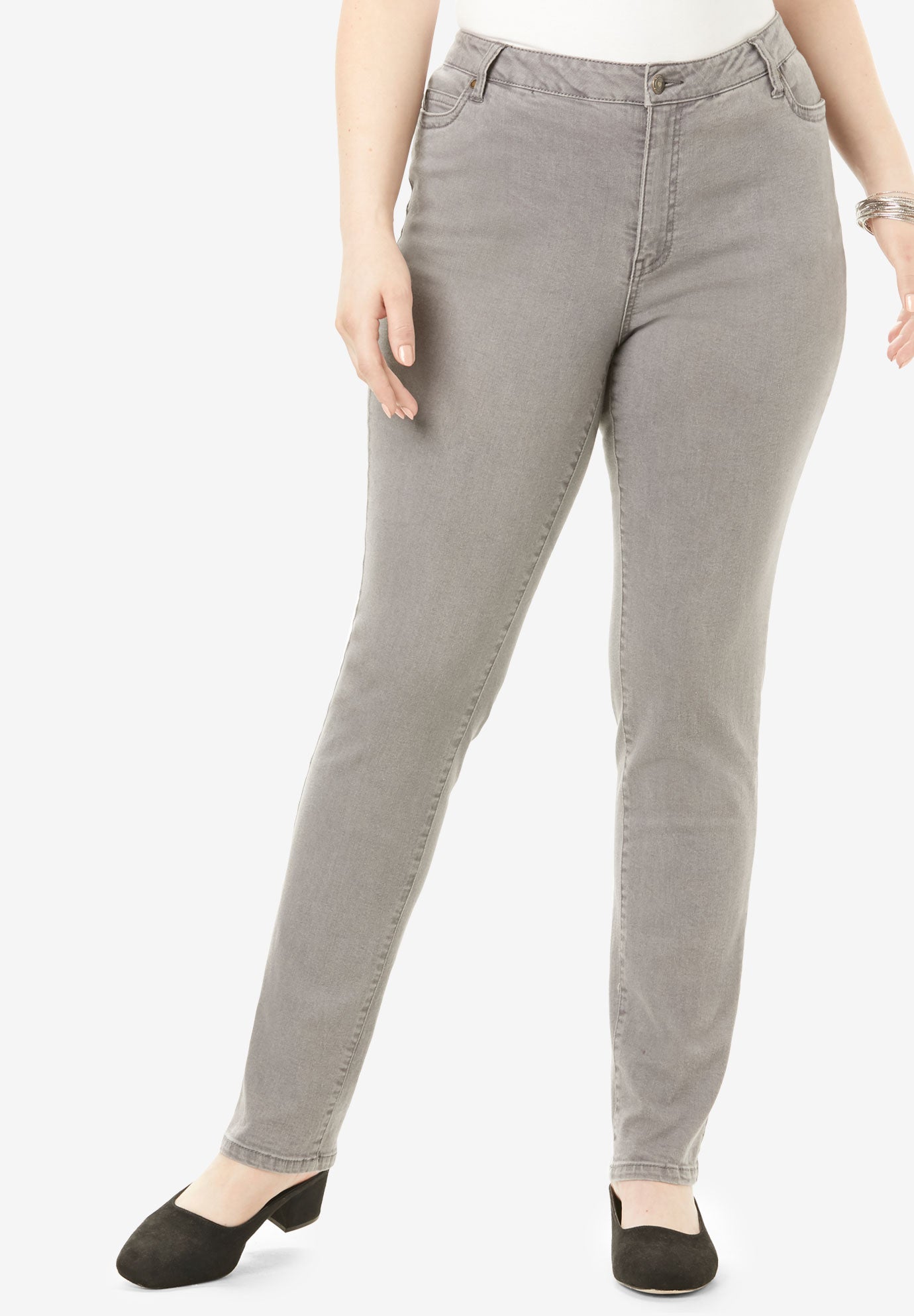 Straight Leg Jean With Invisible Stretch® By Denim 24 7® Plus Size