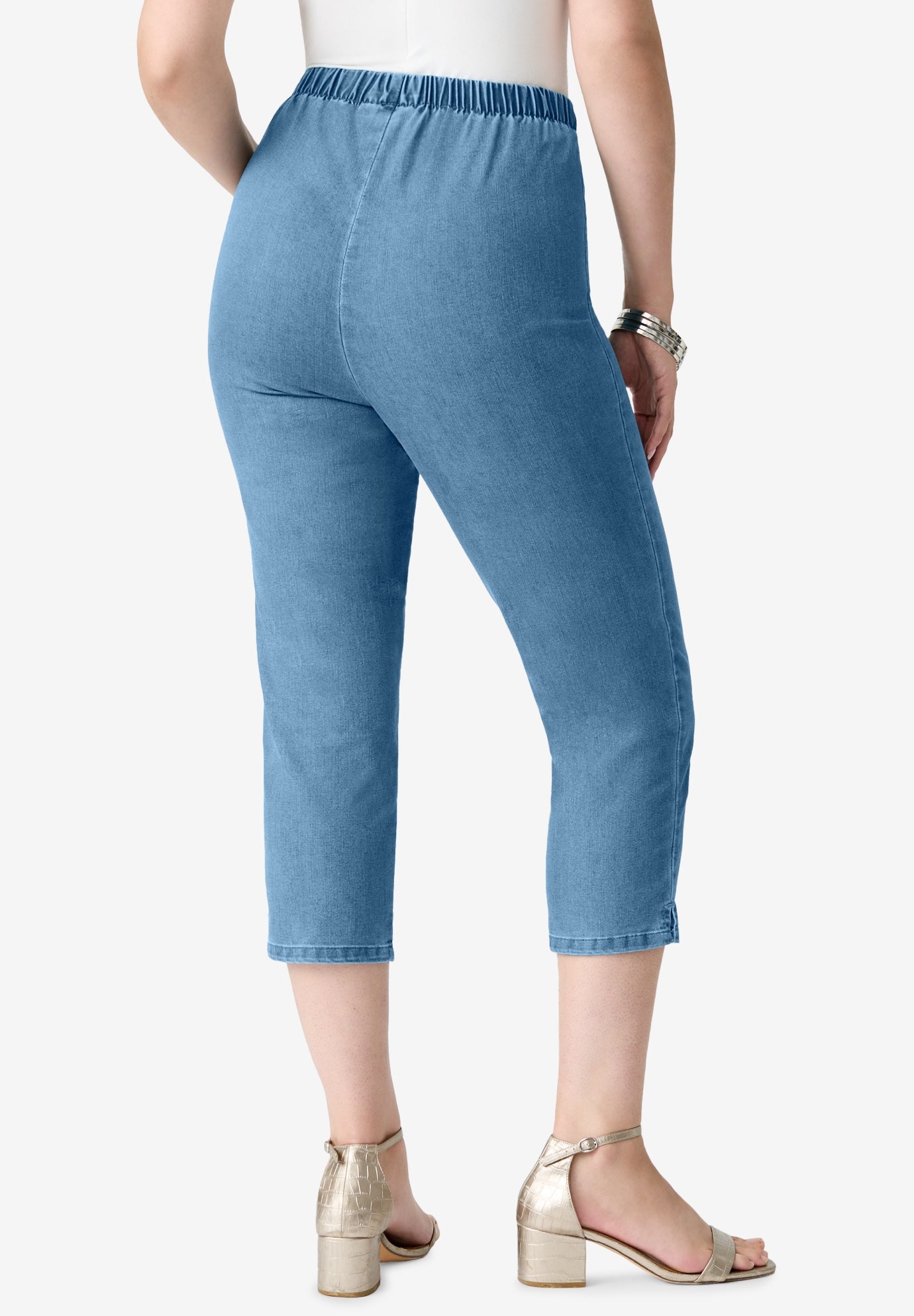 Capri Pull On Stretch Jean By Denim 24 7® Plus Size Capris And Shorts