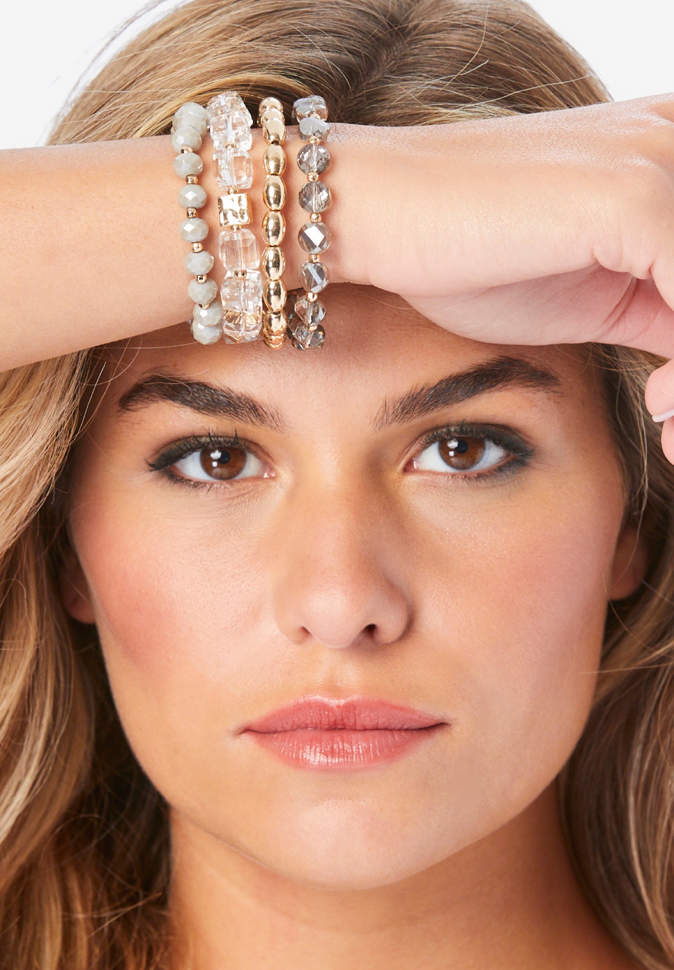 Fashionable 4-Piece Beaded Stretch Bracelet., 4445020 | Roaman's