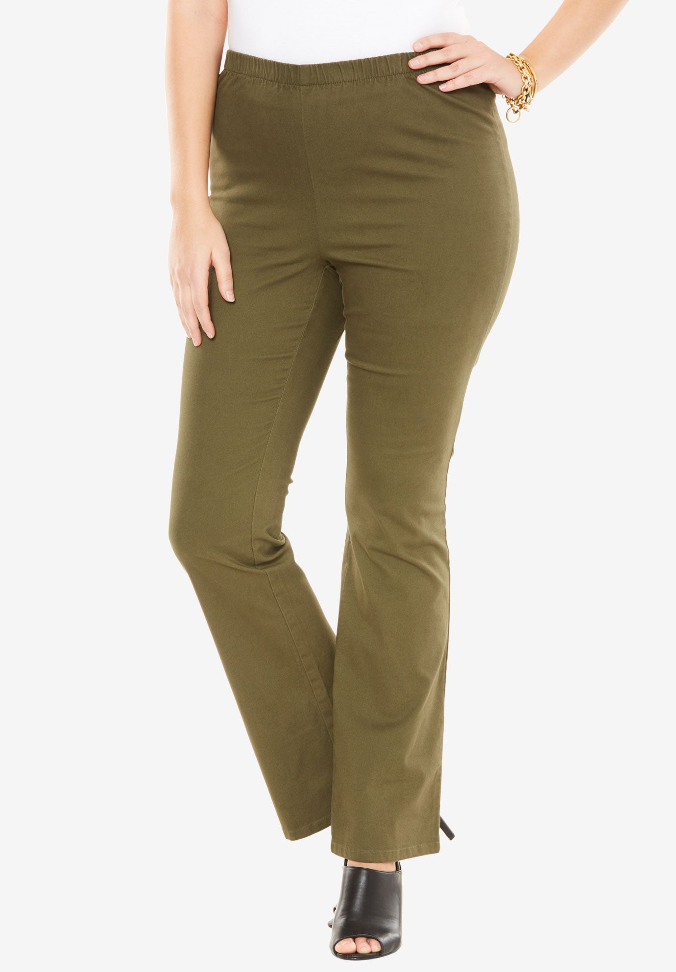 Pull On Stretch Denim Bootcut Jean By Denim 24 7® Plus Size Leggings