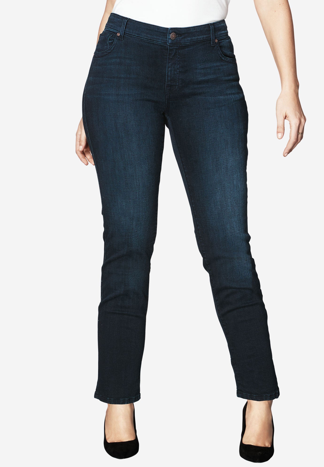 Straight Leg Jean With Invisible Stretch® By Denim 24 7® Plus Size