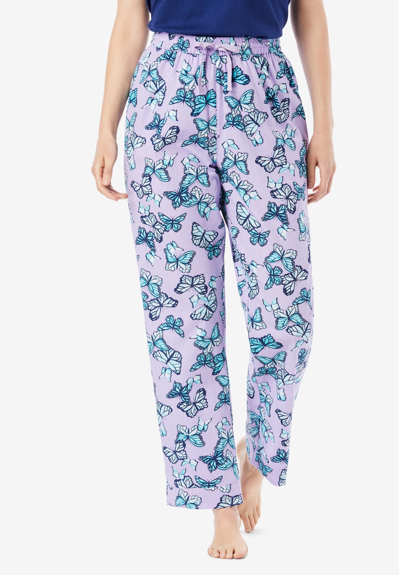Cotton Poplin Pj Pant By Dreams And Co ® Plus Size Pajama Bottoms Roamans